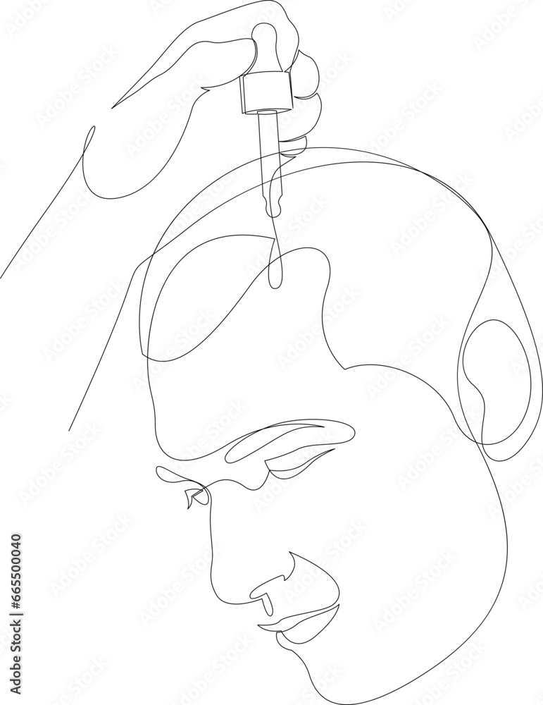 Continuous one line drawing of hand holding pipette with medicine for ...
