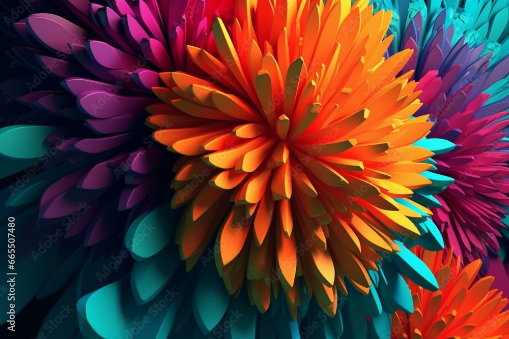 Vibrant 3D blasts perfect for stylish backgrounds, walls, interiors ...