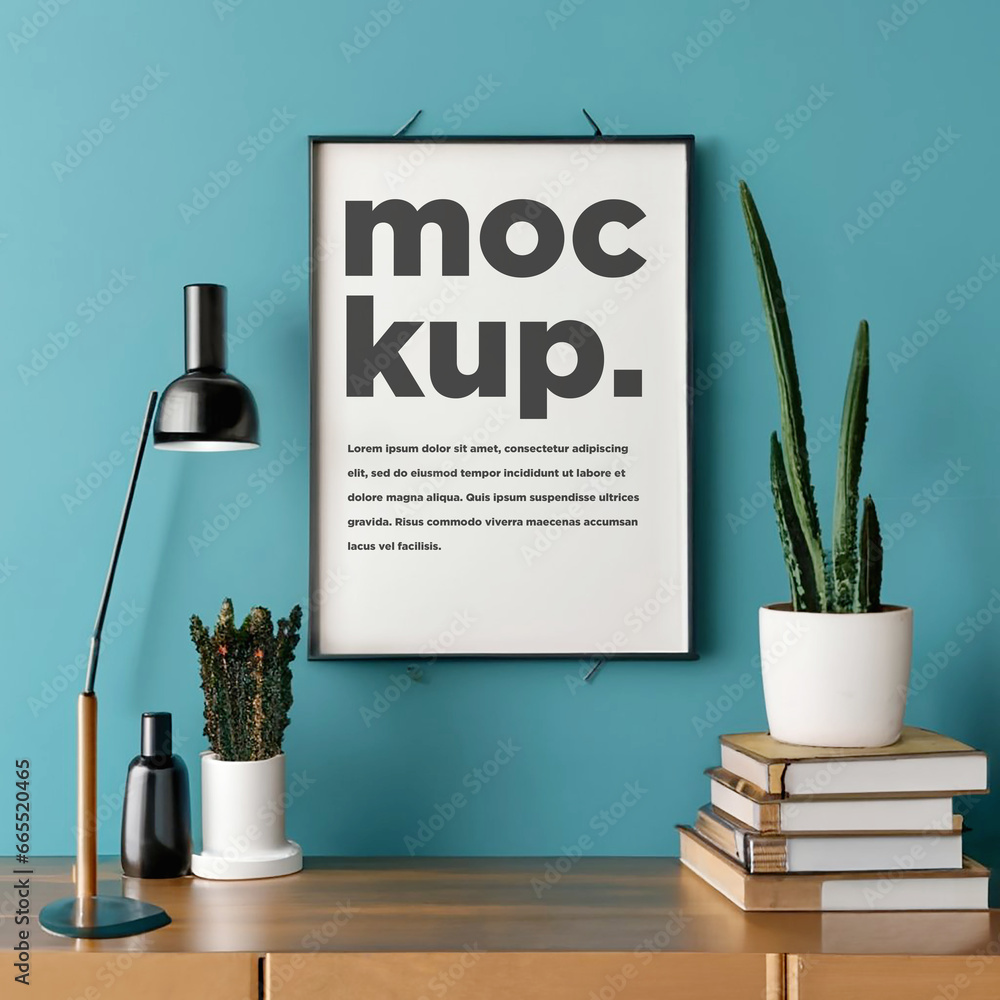 Poster Mockup free download Posters in natural home office mockup ...