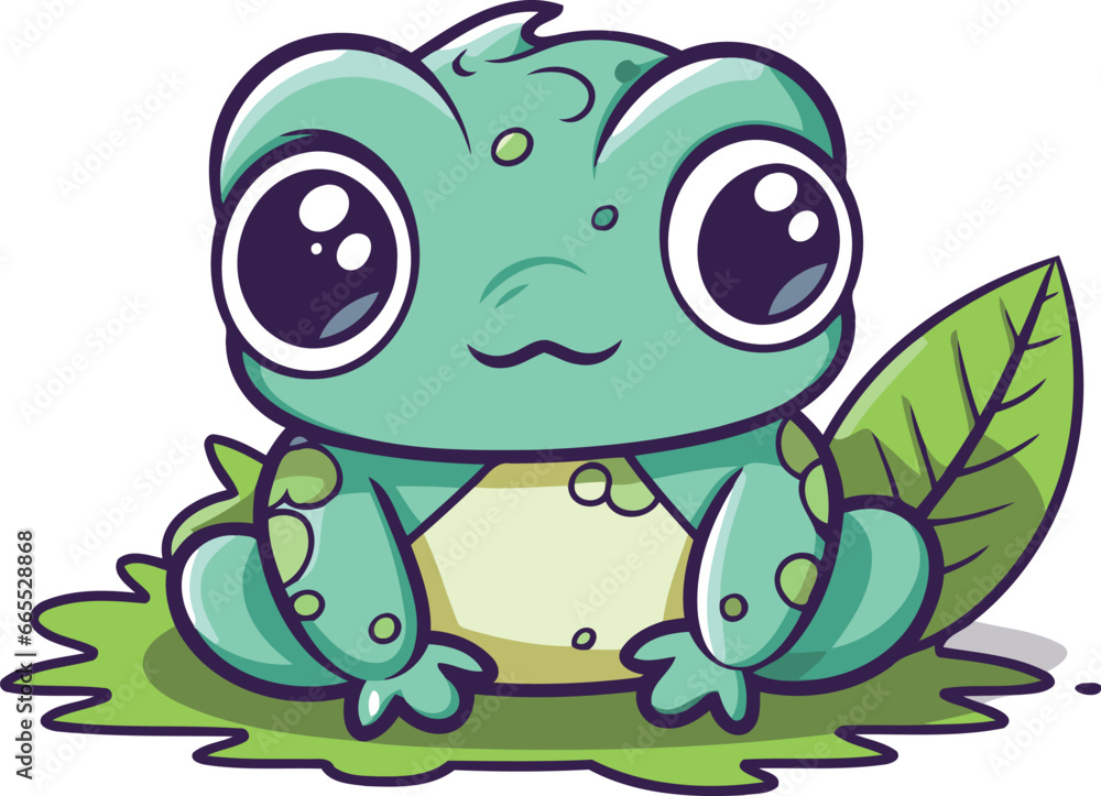 Frog cartoon character. Vector illustration of a cute cartoon frog ...