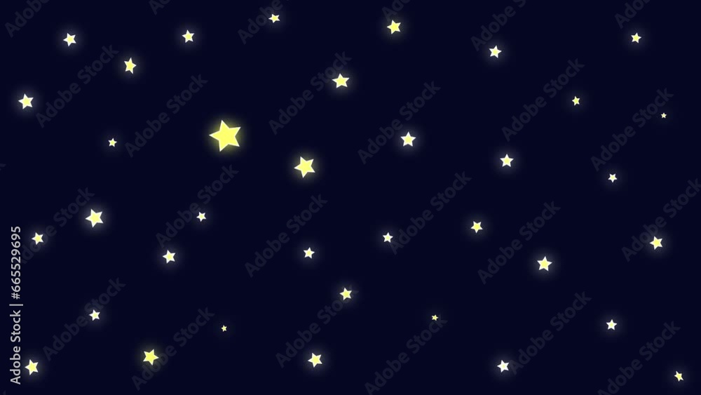 Beautiful stellar sky. Yellow background. Twinkling graphic animation ...