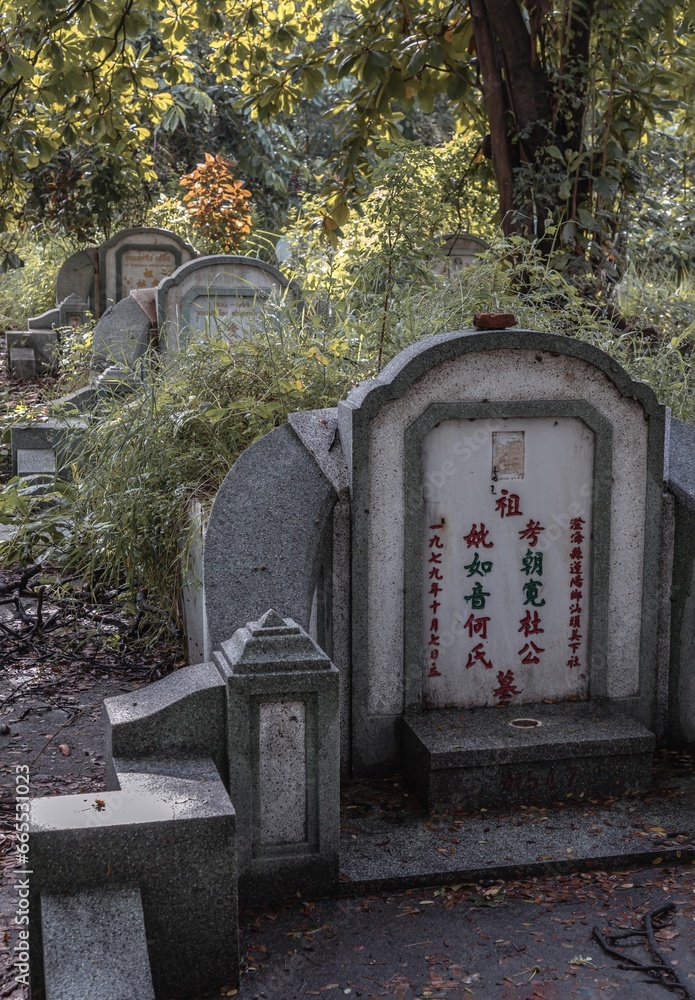 Traditional chinese graves are at Tio Chew Chinese Cemetery in Bangkok ...