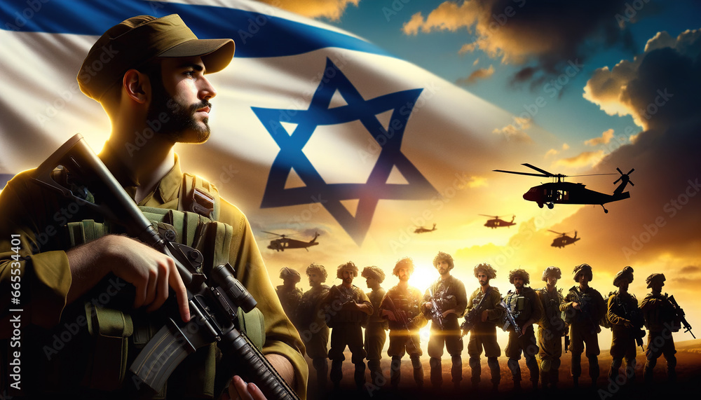 Israeli Soldiers in Military Special Forces Uniform, Army Saluting ...