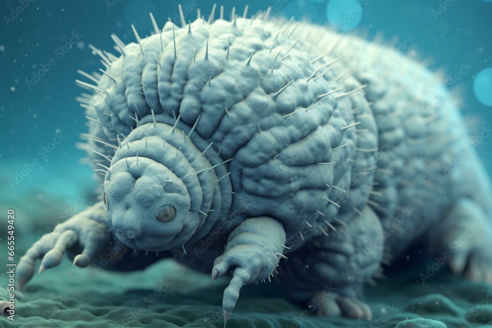 Microscopic organism known as tardigrade (water bear). Generative AI ...