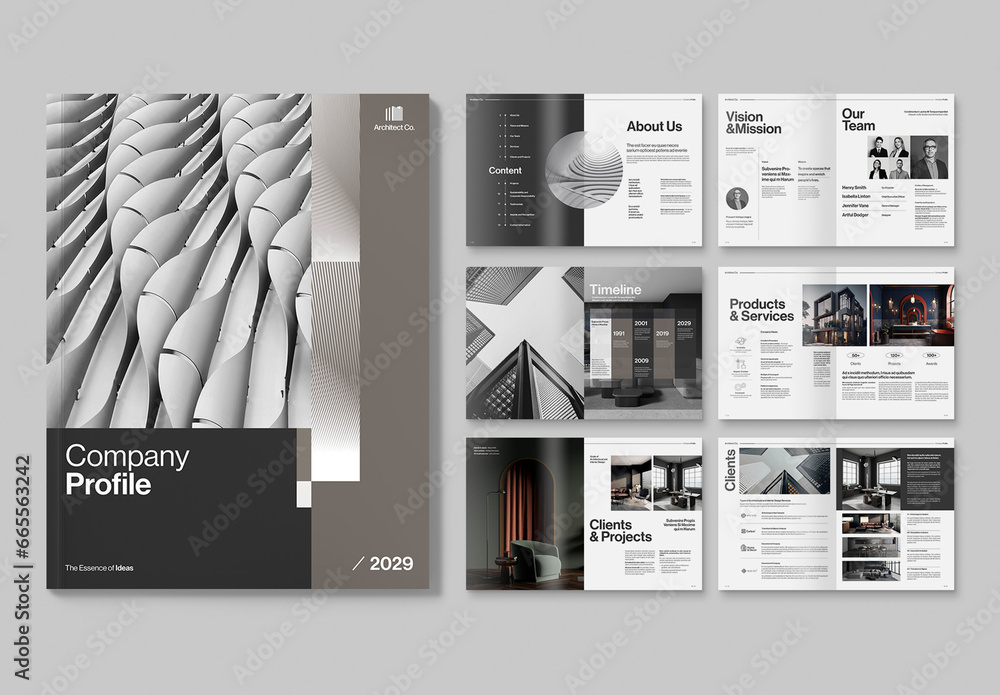Company Profile Brochure Layout Stock Template | Adobe Stock