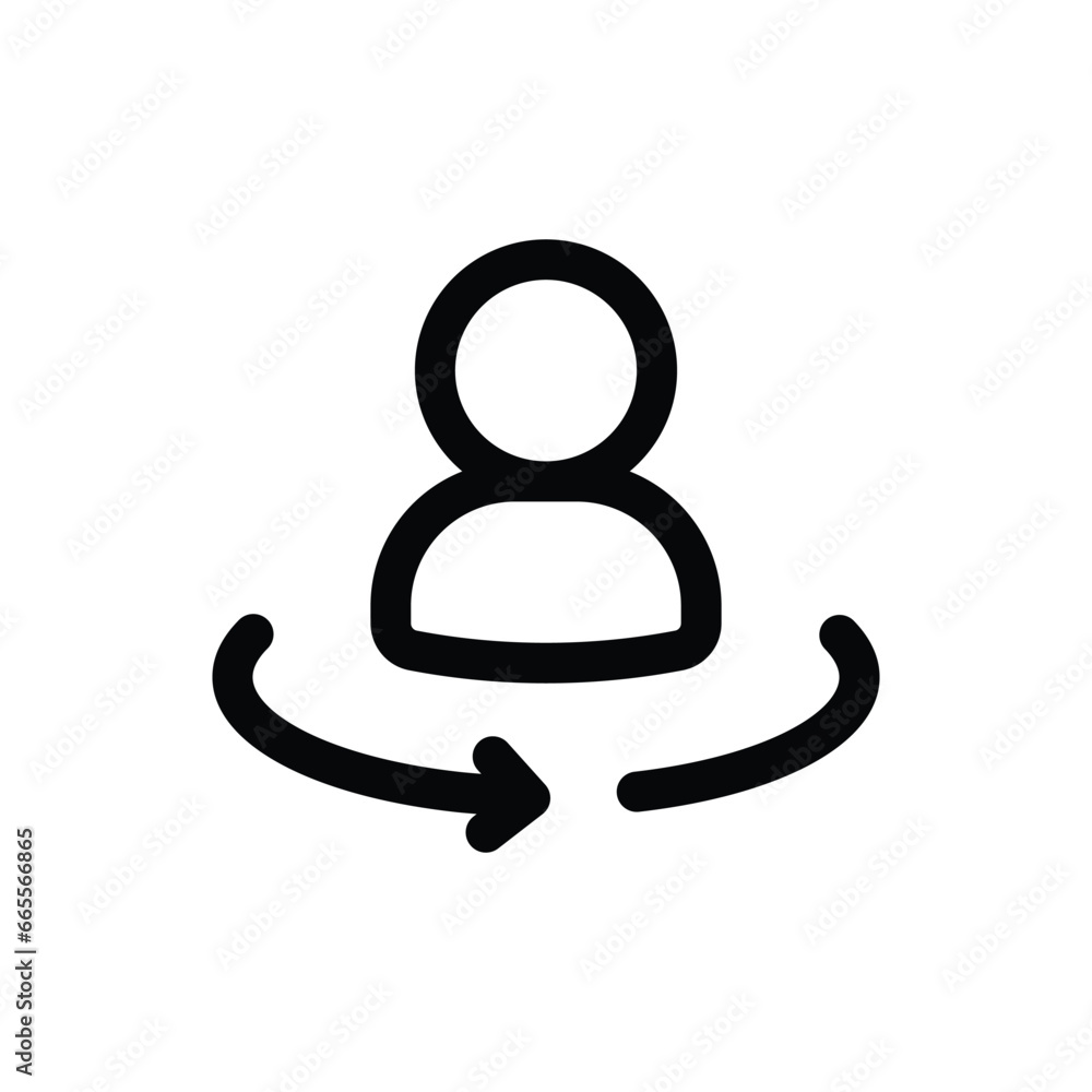 Rotate User icon in trendy outline style isolated on white background ...