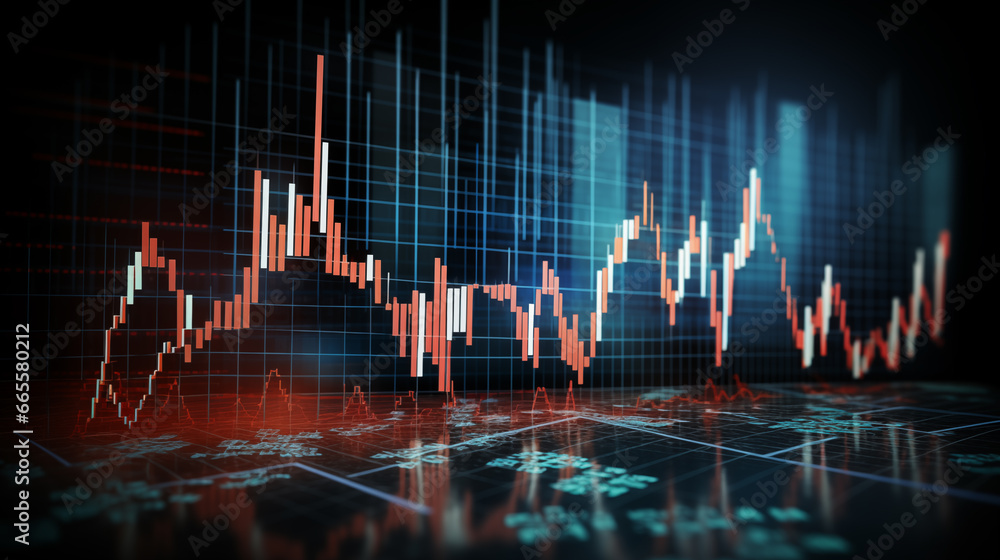 Stock market crash background design. Financial data analyze. Red bar ...