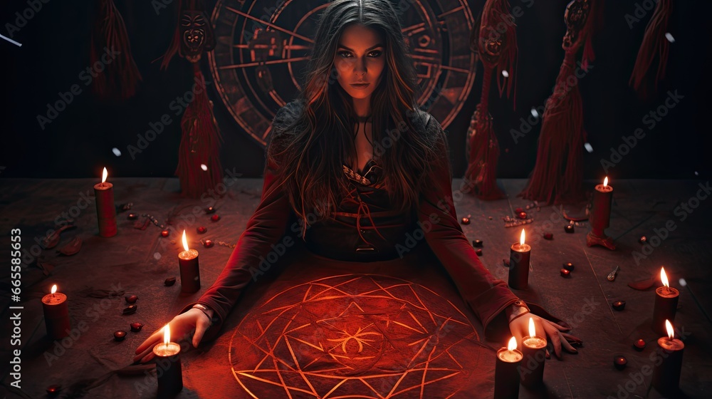 Ritualistic Rune Witch: A witch conducting a sinister ritual, with ...