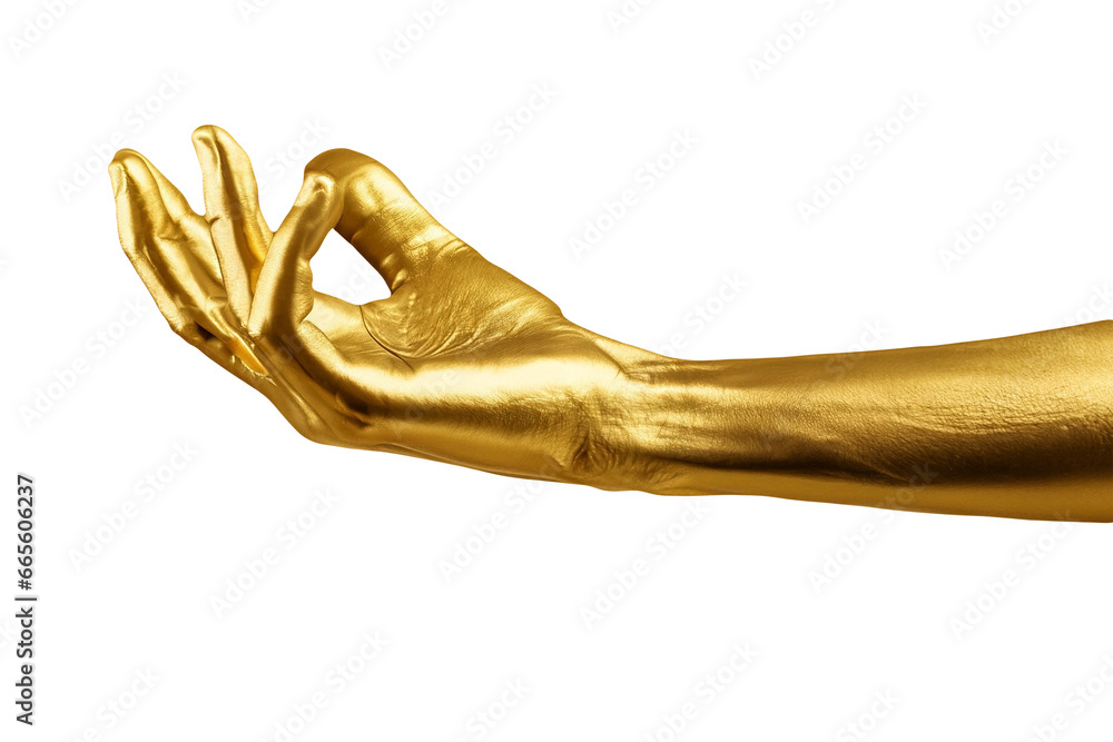 Golden hand isolated on a transparent background. Generative AI PNG ...