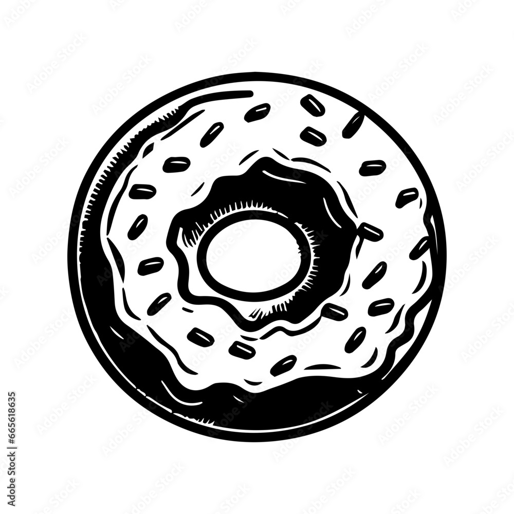Doughnut Outline Icon. Donut Line Art Logo. Vector Illustration ...
