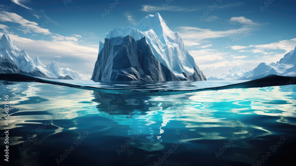 Majestic iceberg landscape under the Arctic sky, a breathtaking scene ...