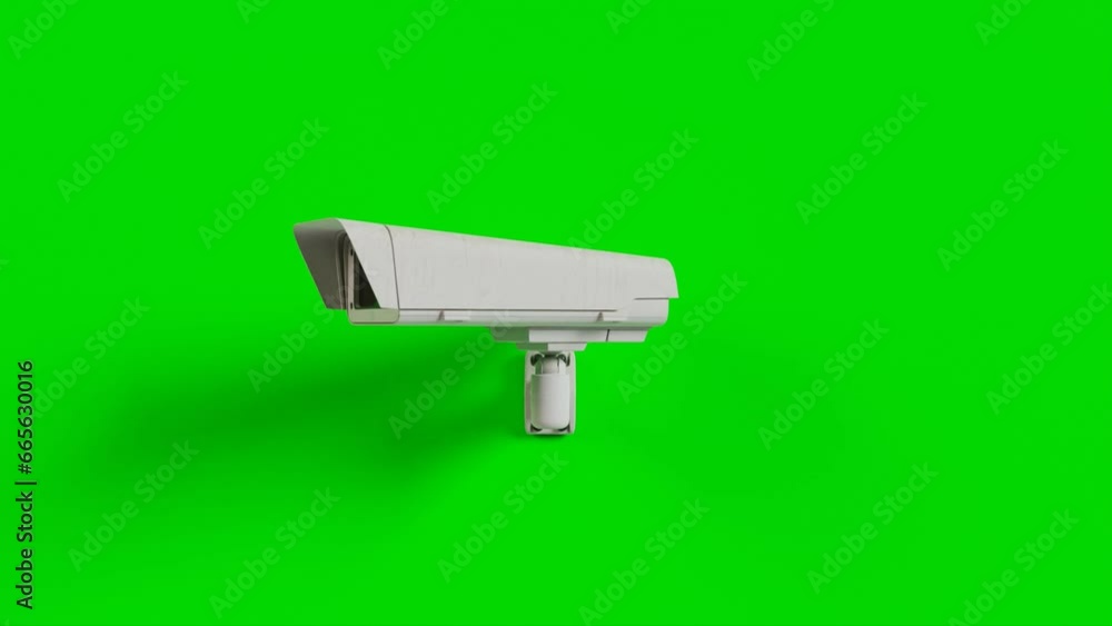 3D animated video of CCTV camera left and right movement with a green ...