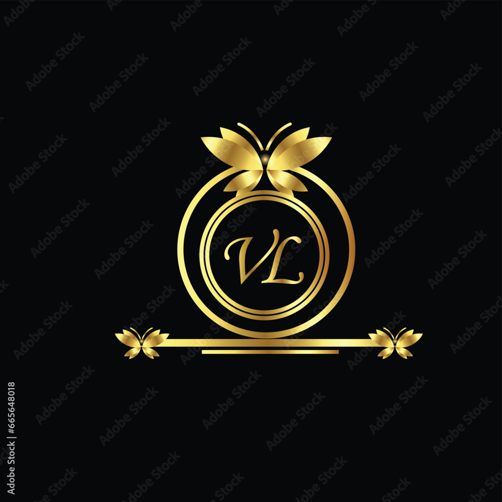 creative golden latter logo design vl logo, vl icon, vl letter, vl ...