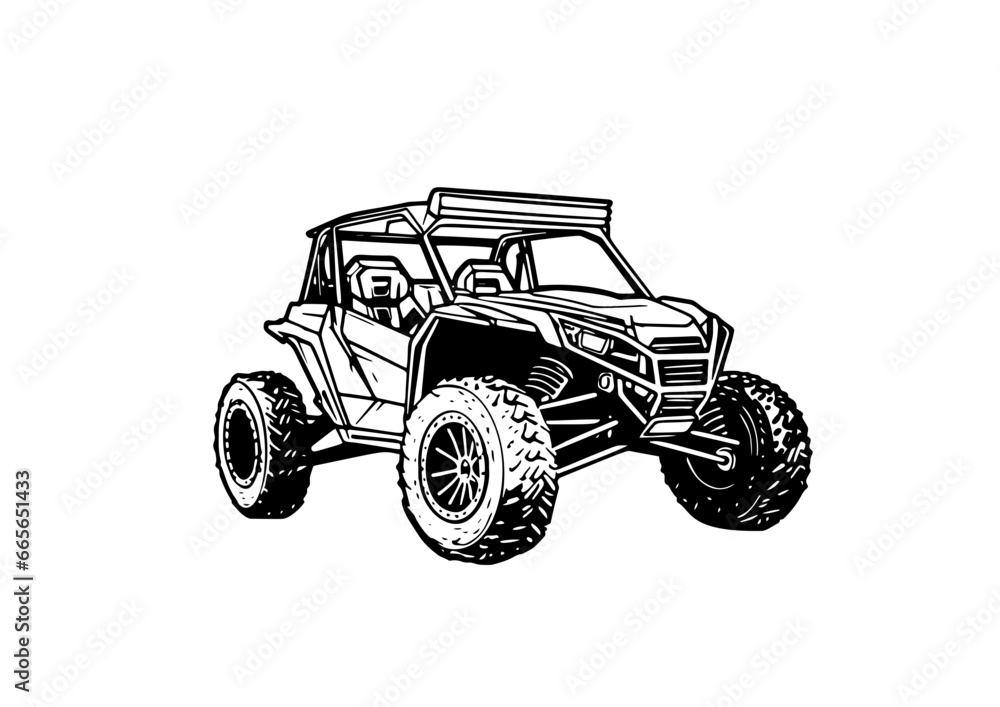 off road adventure atv utv buggy isolated logo vector Stock Vector ...
