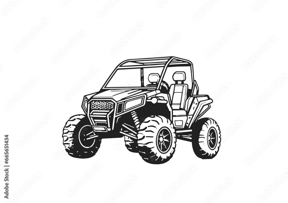 off road adventure atv utv buggy isolated logo vector Stock ...