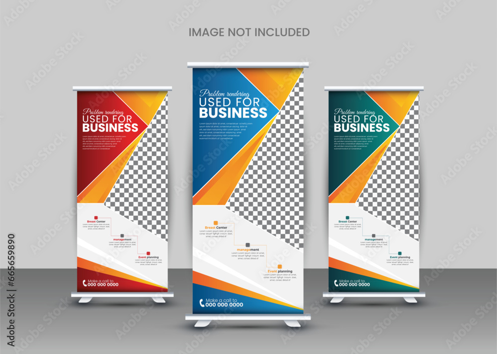 Business Roll up Banner design, a Set of Advertising vertical Template ...