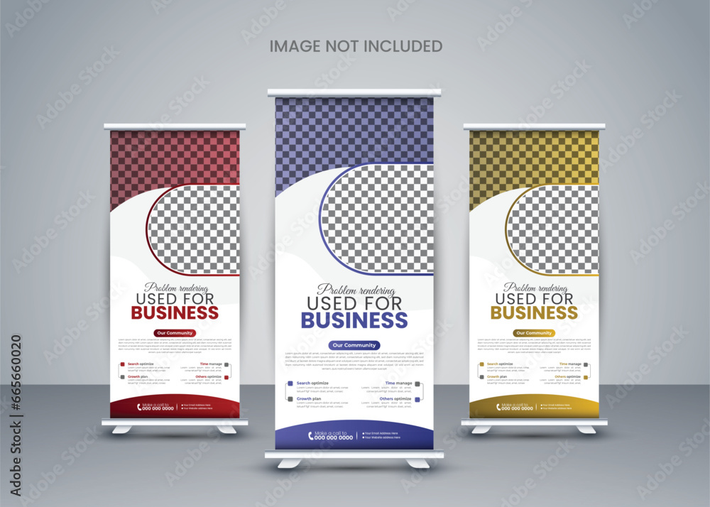 Business Roll up Banner design, a Set of Advertising vertical Template ...