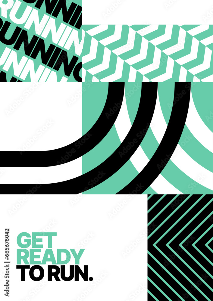 Vetor de Vector layout template design for run, championship or sports ...