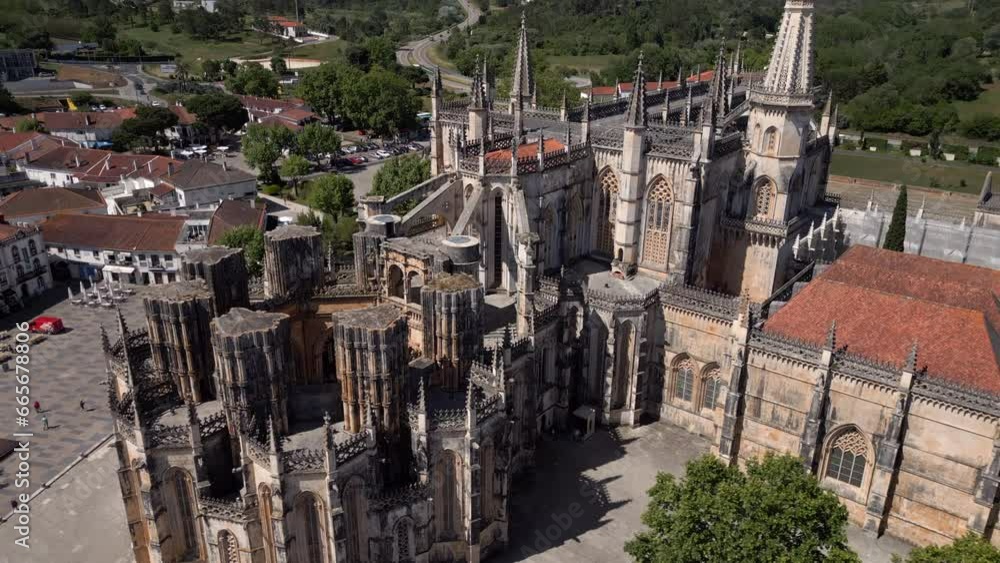 Aerial view of the 14th-century Batalha Monastery (Portuguese: Mosteiro ...