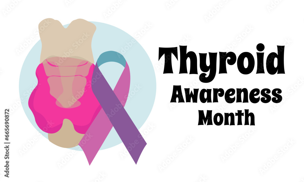 Thyroid Awareness Month, idea for a poster or banner design for a ...