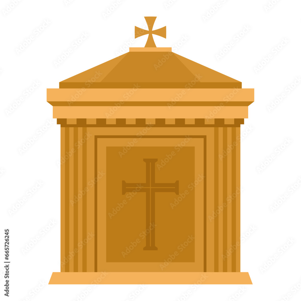 Golden Tabernacle for reposing the Eucharist - Catholic Flat Vector ...