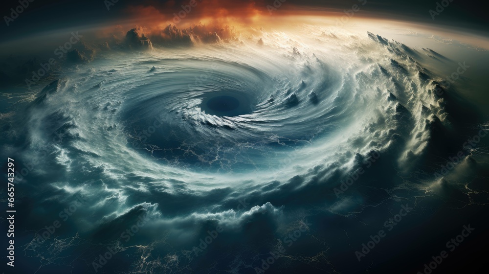 stunning satellite imagery revealing a colossal hurricane, with its eye ...