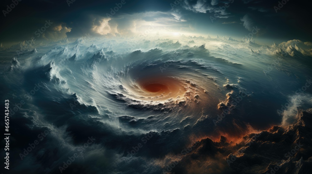 stunning satellite imagery revealing a colossal hurricane, with its eye ...