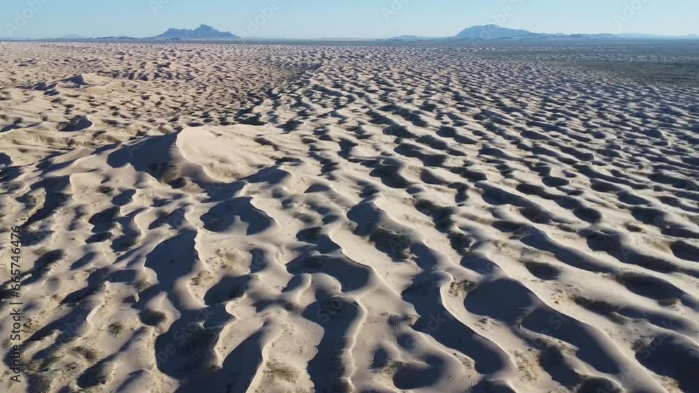 A panorama view of the magnificent desert dune fields of Samalayuca ...