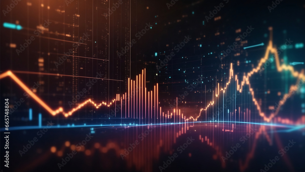 financial chart digital transformation technology background. Business ...