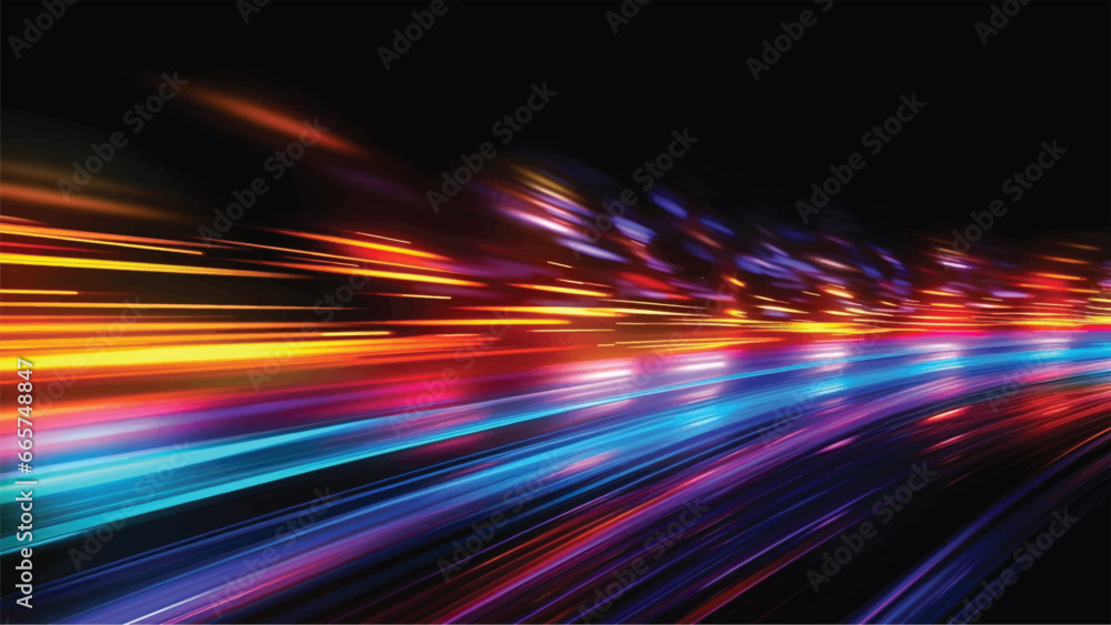 Colorful light trails with motion effect for animation and motion ...