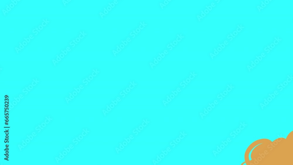 A falling hot comet on a blue screen. Cartoon animation of an explosion ...