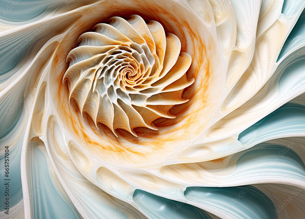 Fractal Background of a Cone Shell, Artfully Capturing the Spiral ...