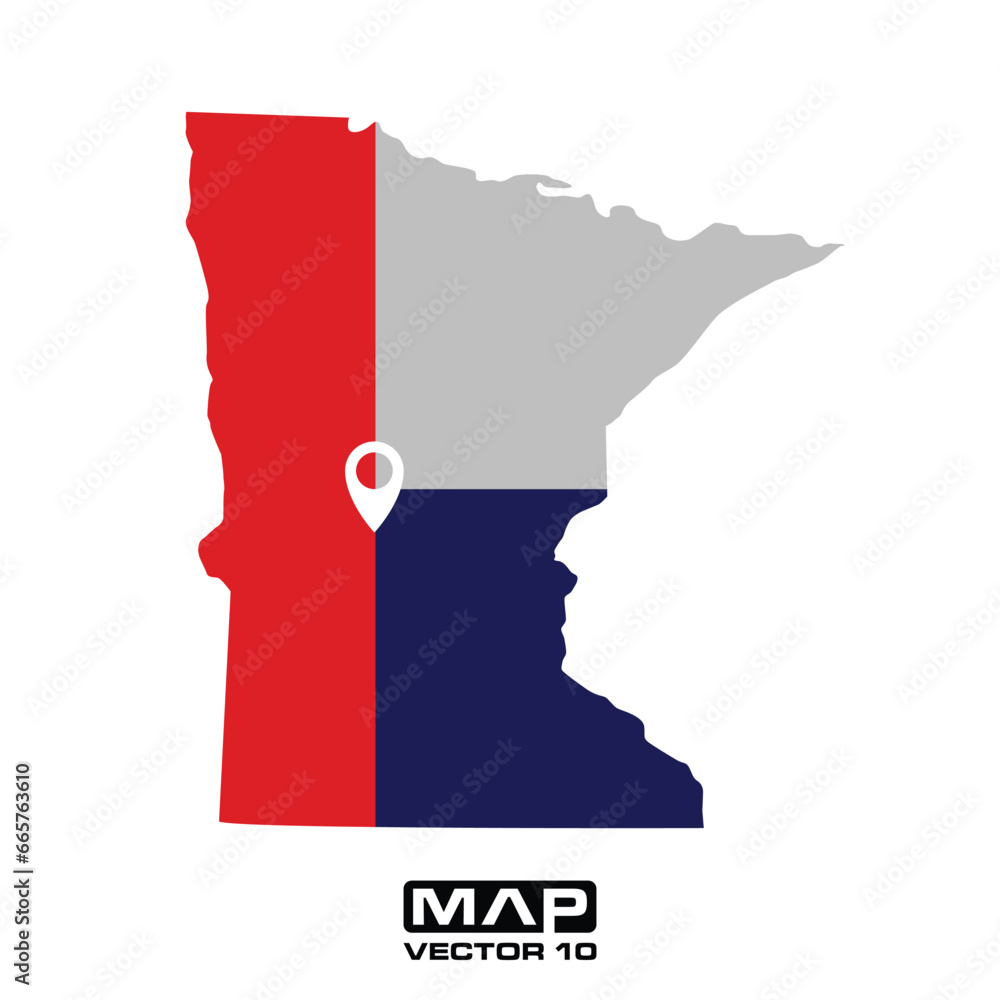 minnesota map vector elements, minnesota map vector illustration ...