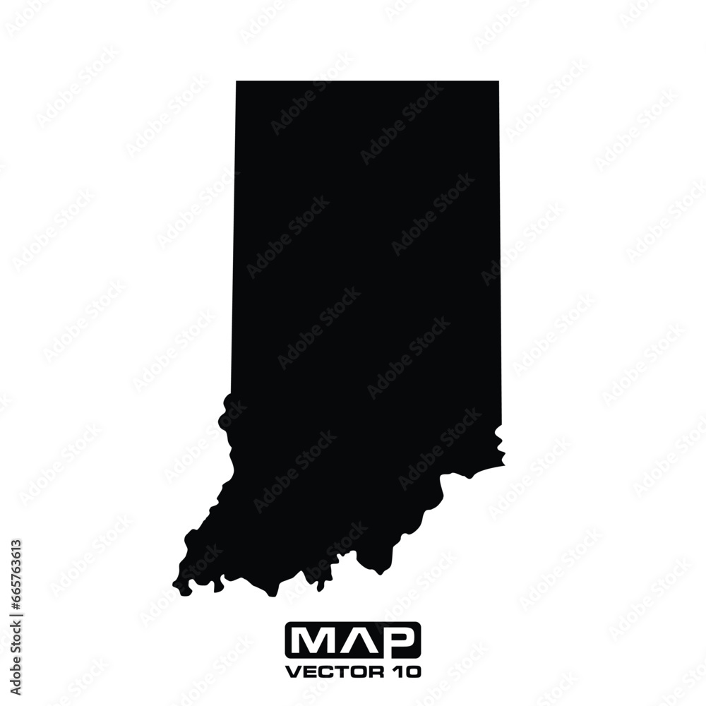indiana map vector elements, indiana map vector illustration, indiana ...