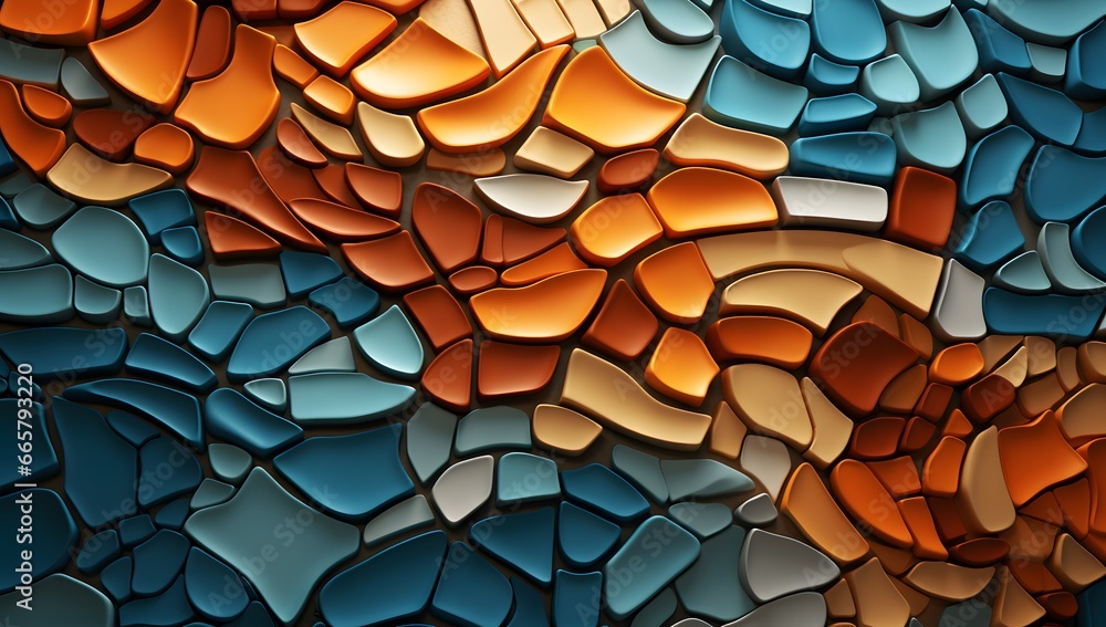Tactile Dimension: Cardboard Anchors in Teal and Orange Paper Artwork ...
