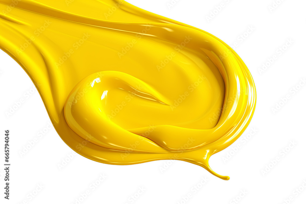 Golden fluid liquid wax seal splash isolated on transparent background ...