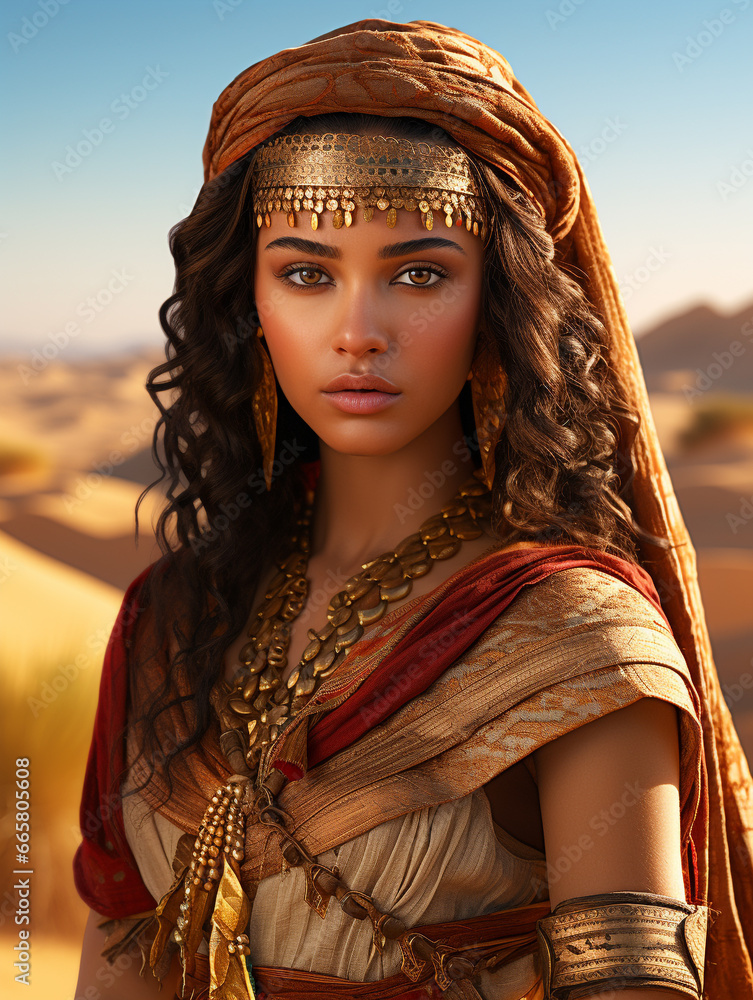 Princess of Persia, desert sands, young attractive girl in traditional ...