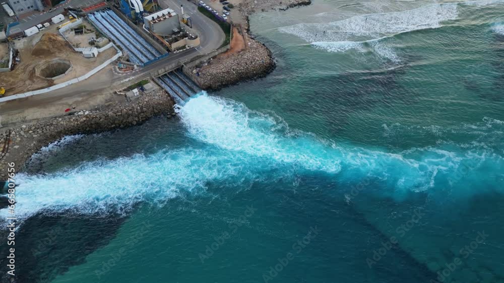 Top view footage of the largest water desalination facility in the ...