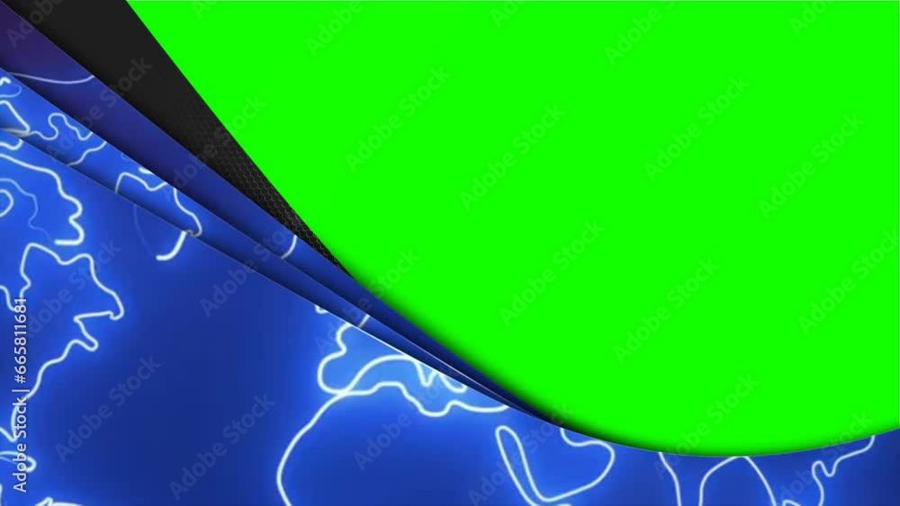 Moving Blue World with Background Green Screen Sequence Template, two ...