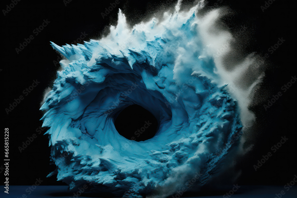 The relentless waves crash against a resilient rock, embodying the ...