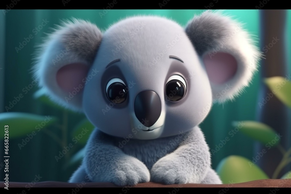 Lovely koala sitting happily, ready to give a warm hug. Perfect for kid ...
