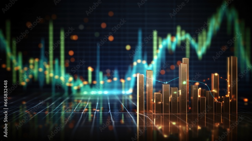 Holographic economic chart, analysis of global economic trends ...
