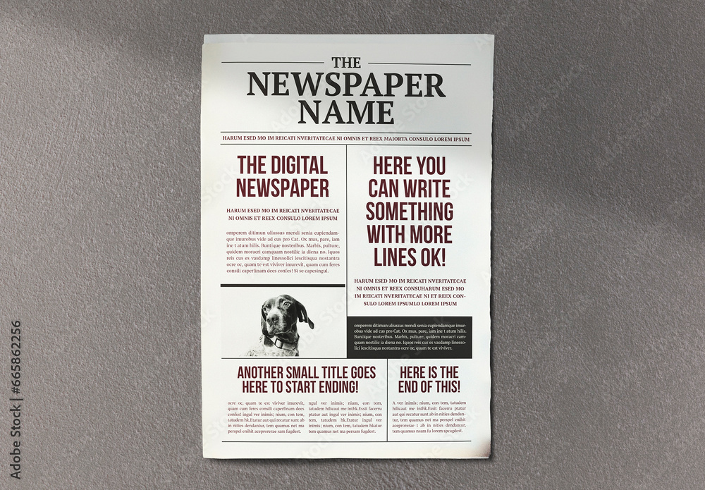 Newspaper with Editable Cover Mockup Stock Template | Adobe Stock