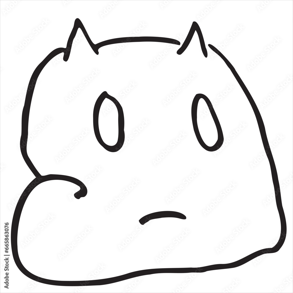 slime with a facial expression full of question marks vector de Stock ...