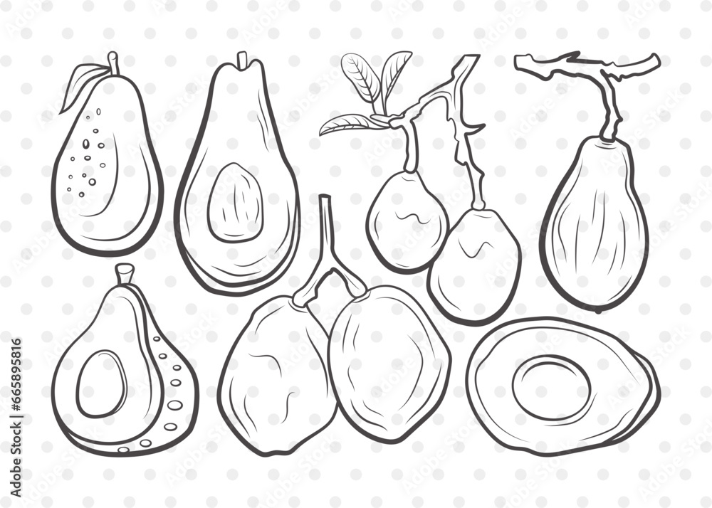 Avocado Clipart SVG Cut File | Avocado Svg | Avocado Veggies Svg ...