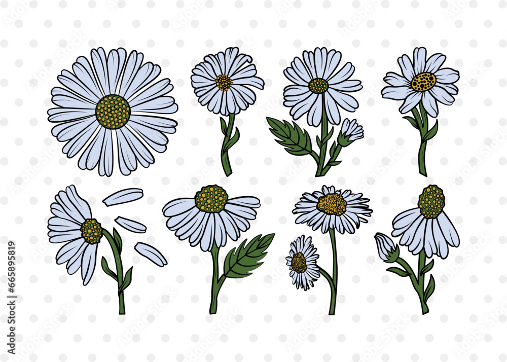 Daisy Flower Clipart SVG Cut Files | Daisy Flower Clipart Bundle ...