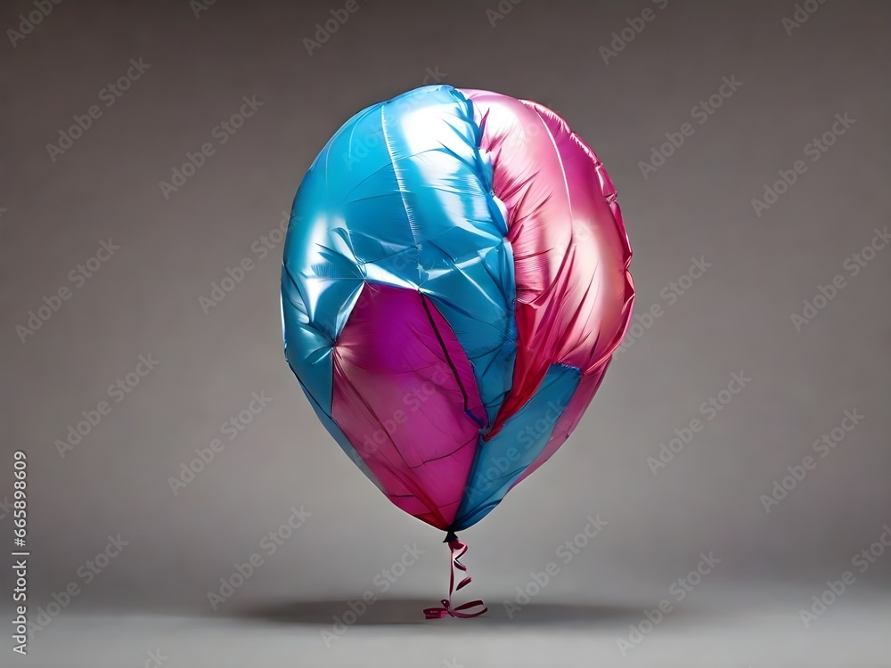 A once buoyant balloon, now deflated and lifeless, its once vibrant ...