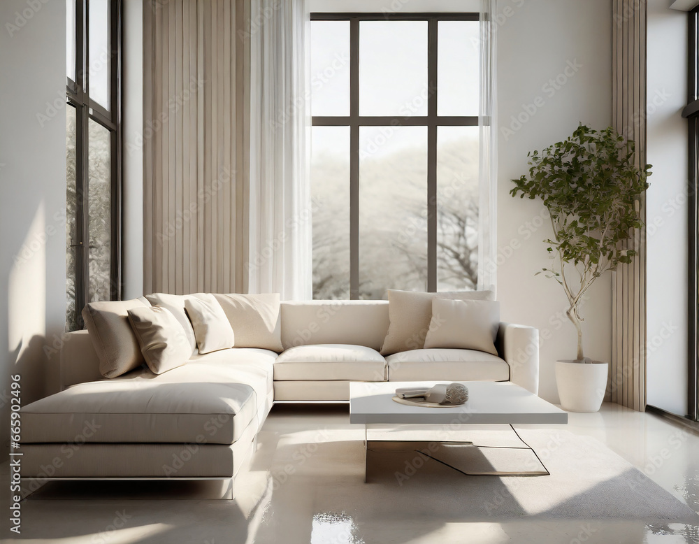 Modern Minimal clean clear contemporary living room home interior ...