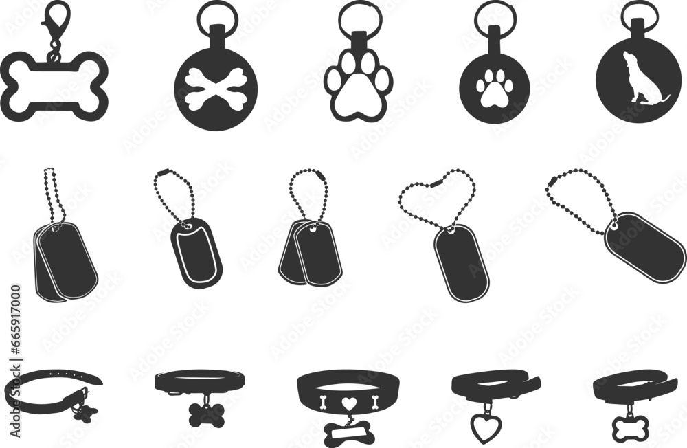 Dog tag silhouette, Dog tag army silhouettes, Dog collar silhouette ...