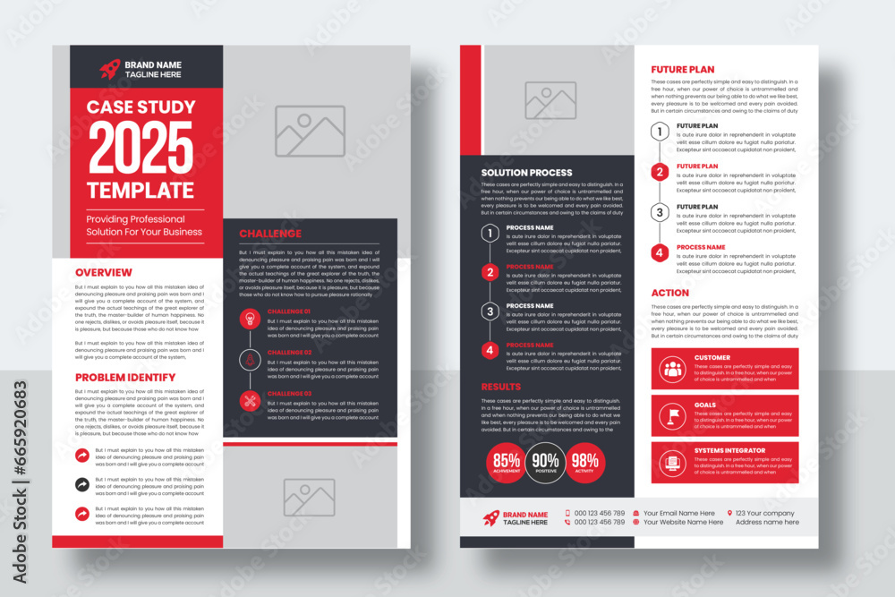 Photo & Art Print Case study template with Blue layout | Business Case ...